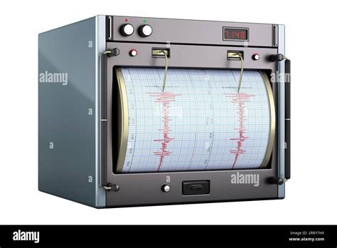 Seismograph Seismometer 3D Rendering Isolated On White Background
