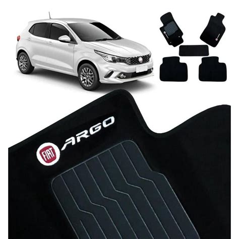 Jogo Tapete Fiat Argo At Carpete Preto Pe As Escorrega O