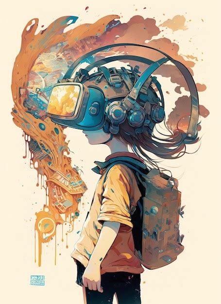 Premium Ai Image A Girl Wearing Ar Glasses