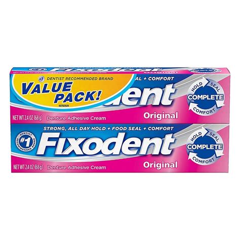 Fixodent 2 Pack 2 4 Oz Original Denture Adhesive Creams