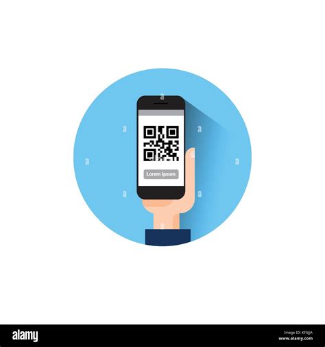 Hand Hold Smart Phone Scanning Qr Code Icon Barcode Scan With Telephone