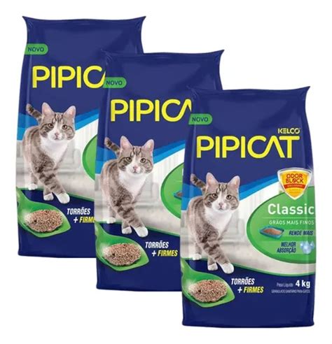 Areia Sanitária Para Gatos Kelco Pipicat Classic 4kg 3 Un MercadoLivre