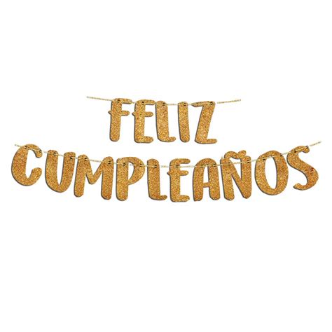 Buy Feliz Cumplea Os Gold Glitter Banner Spanish Happy Birthday Banner