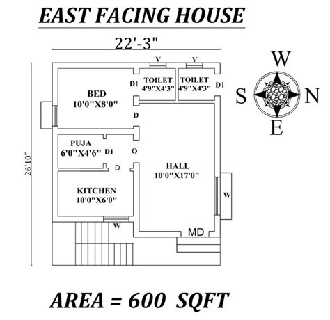 East Facing House Plan With Vastu Shastra
