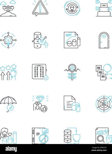 Analytics Linear Icons Set Insights Data Statistics Metrics