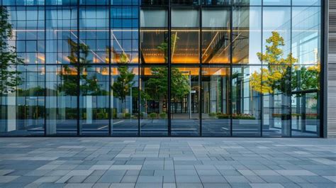 Premium Photo Modern Business Building Reflections Glass Windows Image