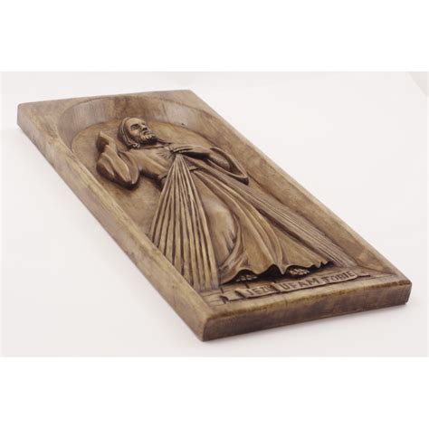 Pan Jezus Miłosierny 28cm x 60cm jak z drewna Jezu Ufam Tobie