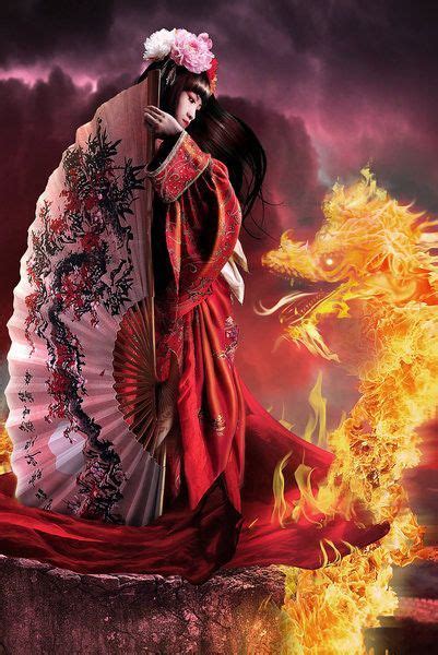 geisha Art à thème dragon Les arts Art geisha