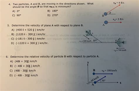 Solved YB 4 Ft S 4 Two Particles A And B Are Moving In Chegg
