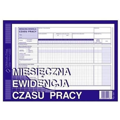 Miesięczna Ewidencja Czasu Pracy 526 1 Miesięczna ewidencja czasu