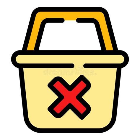 Vector De Contorno Del Icono De La Cesta De Compras Ilustraci N Del
