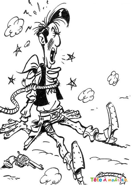 Coloriage Lucky Luke rigolo à imprimer avec Tête à modeler
