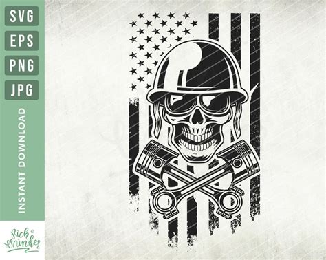 Piston Skull Mechanic Svg Mechanic Svg Mechanic Shirt US Mechanic