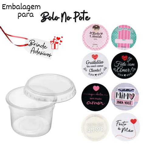 Pote Redondo 500ml Adesivos De Brinde Kit Pote Tampa Freezer E