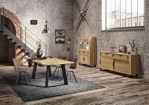 Meubles Indus Botan Chene Metal Noir Style Industriel Boisetdeco