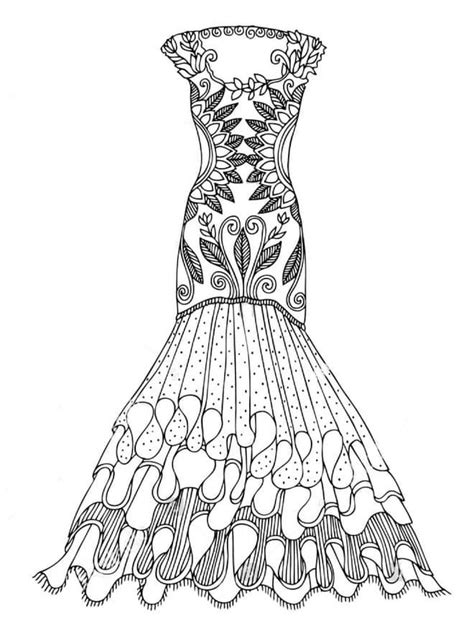 Coloriage Une Magnifique Robe télécharger et imprimer gratuit sur