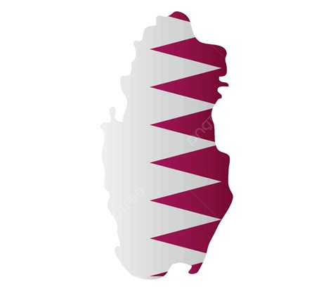 Qatar Map With Flag Qatar Flag Concept Stripes Vector Qatar Flag