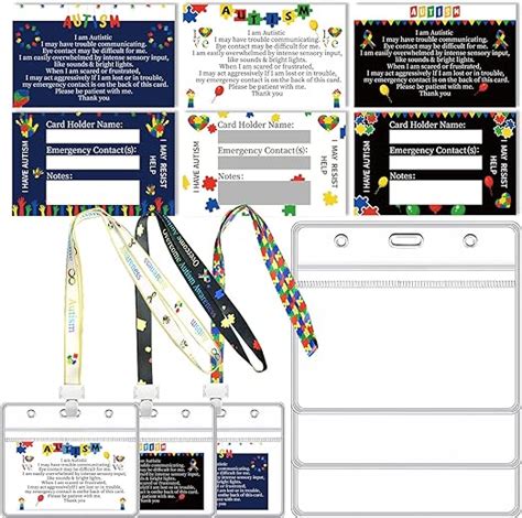 Amazon 3 Set Autism Alert Card ADHD Awareness Cards Autistic