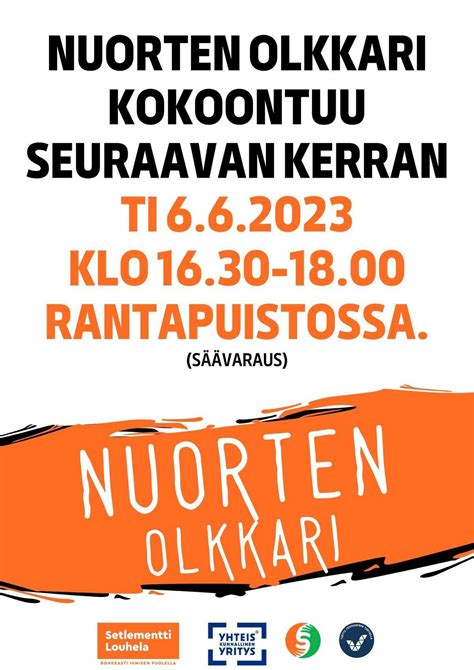 Nuorten Olkkari 16 29v Seuraavan Kerran TI 6 6 Rantapuistossa