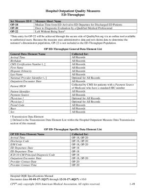 Fillable Online Hospital Outpatient Quality Reporting HOQR ED