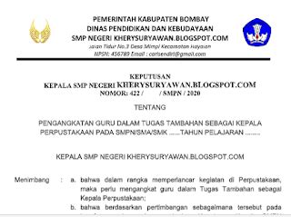 Sk Pengangkatan Kepala Perpustakaan Sekolah Kumpulan Contoh Surat