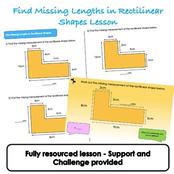 Length And Perimeter Find Missing Lengths In Rectilinear Shapes