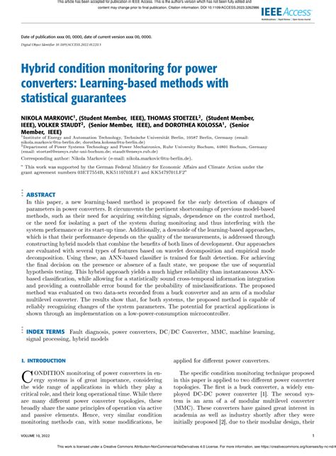 pdf hybrid condition monitoring for power converters learning based methods with statistical