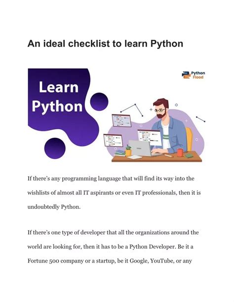 ppt an ideal checklist to learn python powerpoint presentation free download id 12436313