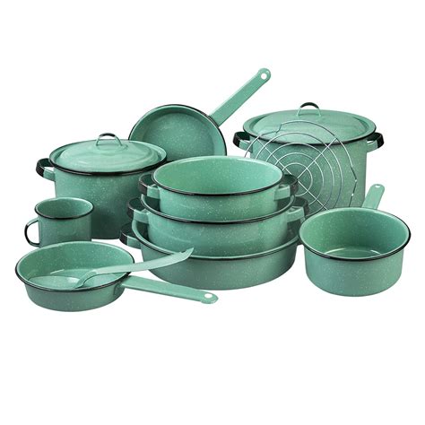 Batería de Cocina Cinsa Clásica 13 piezas Yaqui Verde Jaspeado con