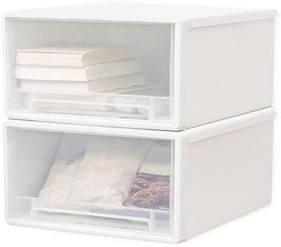MytaYt 2 Tiroirs De Rangement En Plastique Empilables Boite Rangement