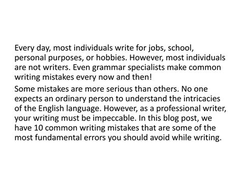 PPT Common Writing Mistakes And How To Avoid Them For Better Writing