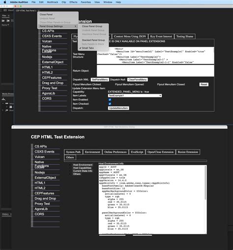 Setpanelflyoutmenu Doesn T Work In Audtiion Issue Adobe Cep