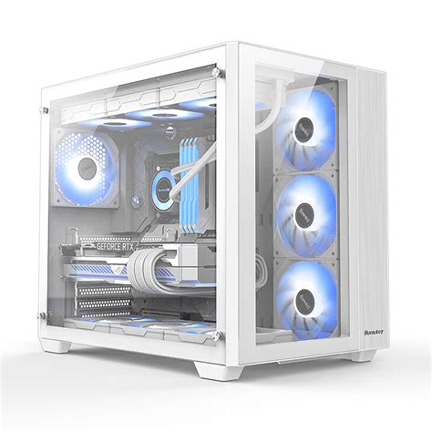 航嘉Huntkey S980龙卷风 全景侧透钢化玻璃海景房游戏机箱支持ATX主板 360水冷 S980龙卷风 白色 支持240 360