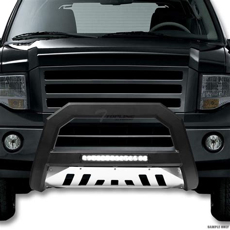 Topline Autopart Matte Black Avt Style Aluminum Led Light Bull Bar