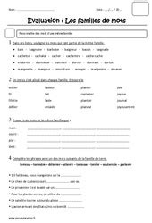 Evaluation Familles De Mots Ce Bilan Et Controle Corrig Pdf