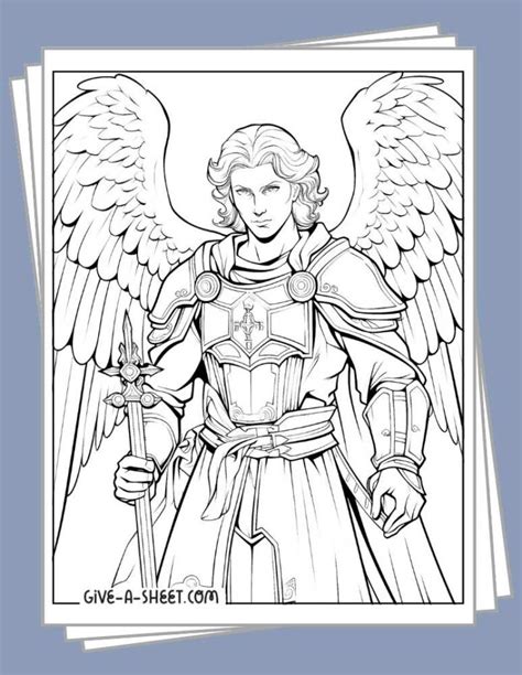 Archangel Coloring Pages Free Pdf Printables Give A Sheet