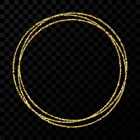 Quadro de círculo de ouro moldura brilhante moderna efeitos de luz