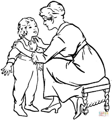 Dibujo De Madre Hablando A Su Hijo Para Colorear Dibujos Para
