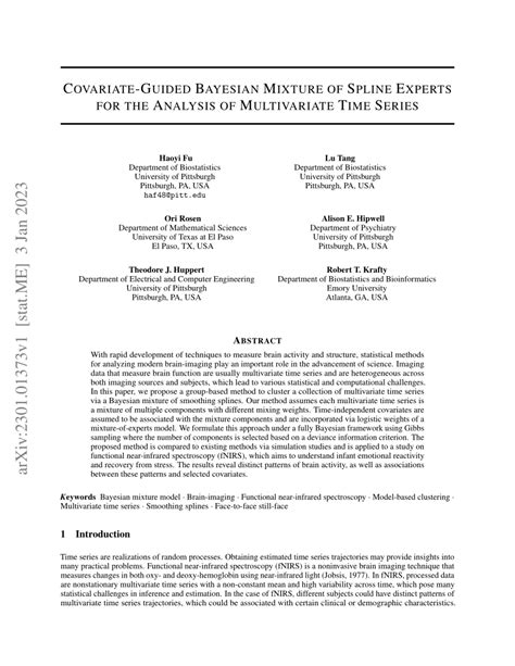 pdf covariate guided bayesian mixture model for multivariate time series