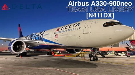 Delta Airbus A330 900neo Team USA Livery Arriving Into B31 At JFK