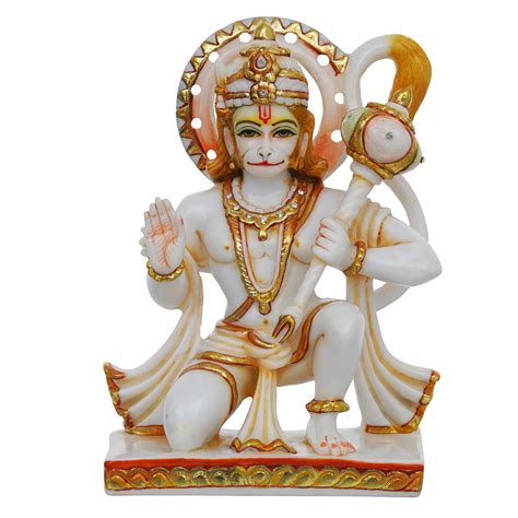 Buy Sitting Hanuman Ji Murti In Blessing Posture With Gada Lord Balaji
