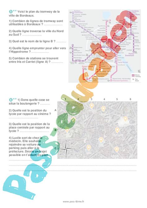 Se repérer se déplacer sur un plan ou sur une carte Exercices de