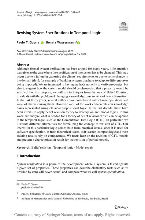 revising system specifications in temporal logic request pdf