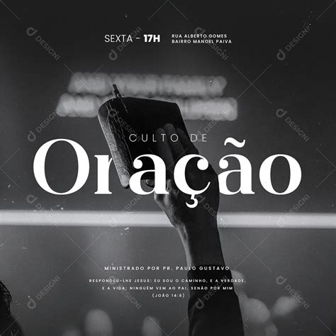 Culto de Oração Igreja Gospel Flyer Social Media PSD Editável download