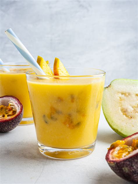Tropical Guava Mango Smoothie Recipe Foodaciously