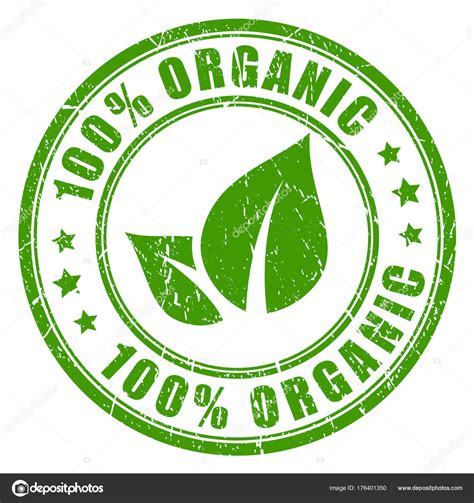 100 Organic Green Rubber Vector Stamp Stock Vector Image By Arcady