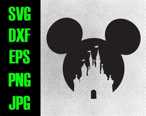 Mickey Disney Castle JPEG SVG DXF Drawing Illustration Digital Art