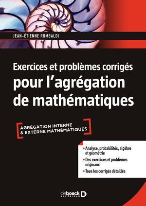 Calaméo Exercices et problèmes corrigés pour l agrégation de