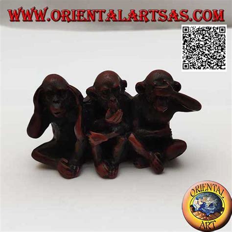 Escultura De Los Tres Monos Sabios Que Representa El Proverbio No Veo