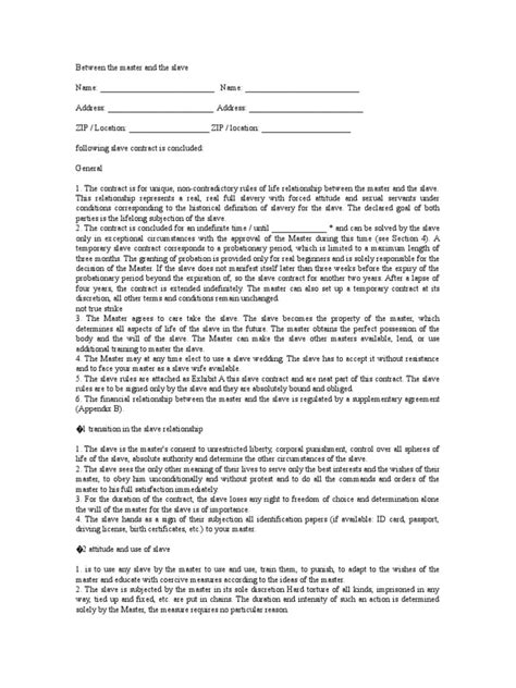 Slave Contract Better Pdf Slavery Punishments
